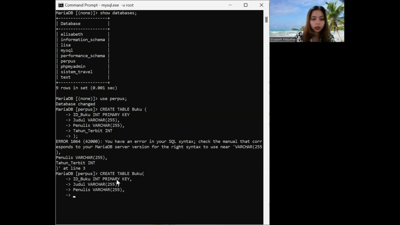 Membuat Database di CMD menggunakan QUERY MYSQL - YouTube