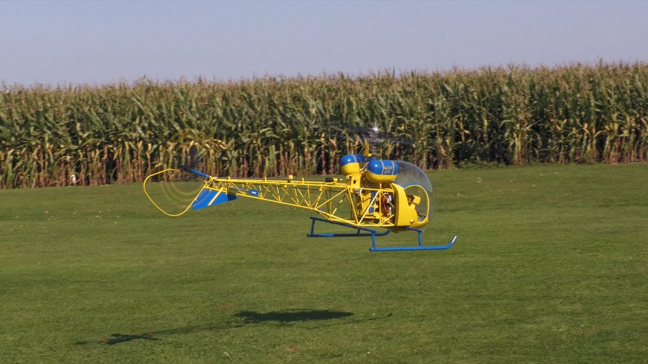 Bell 47 G III mit besonderen Rotorblättern - YouTube