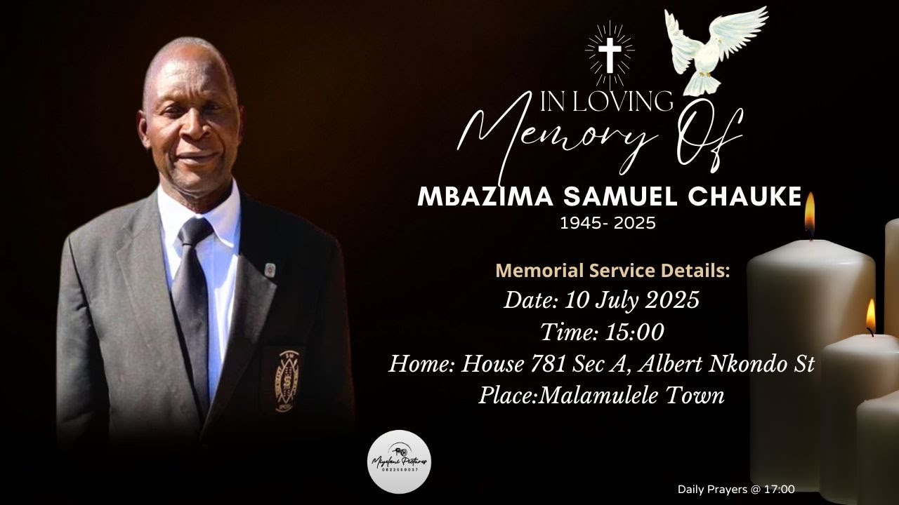 MEMORIAL SERVICE OF MBAZIMA SAMUEL CHAUKE - YouTube