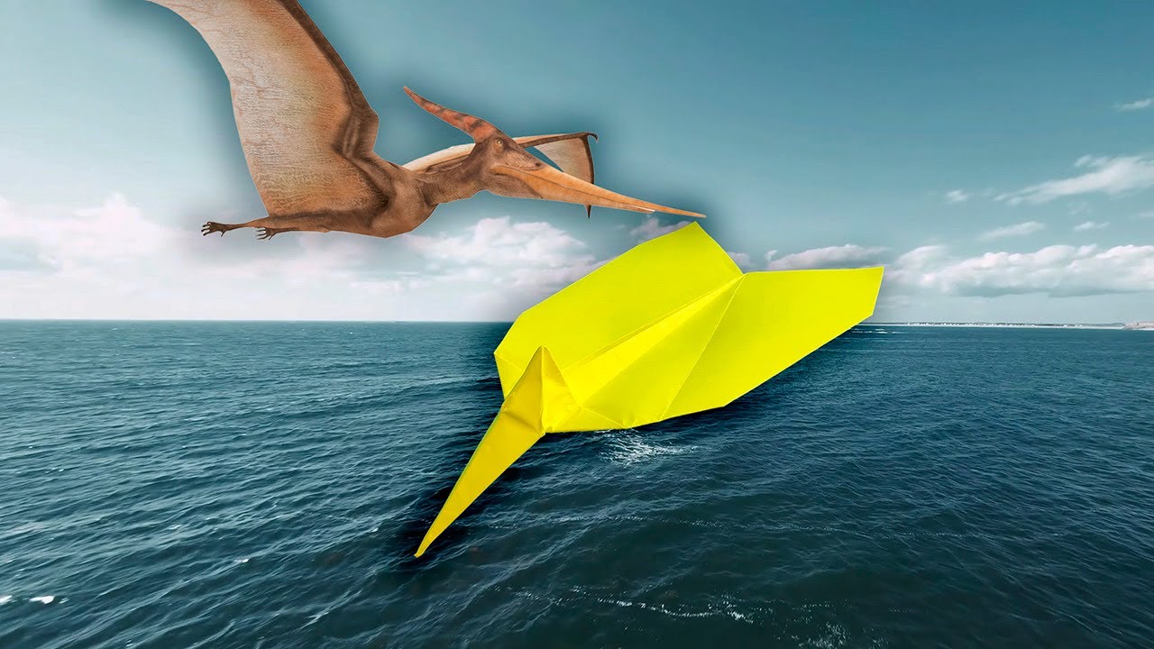 Amazing Flying Plane ! Best Paper Airplane Pteranodon！【Paper Feijun ...