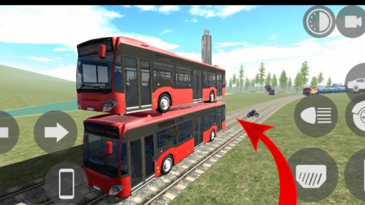 train ki patari per double floor wali bus new bus ka cheat code mil gya ...