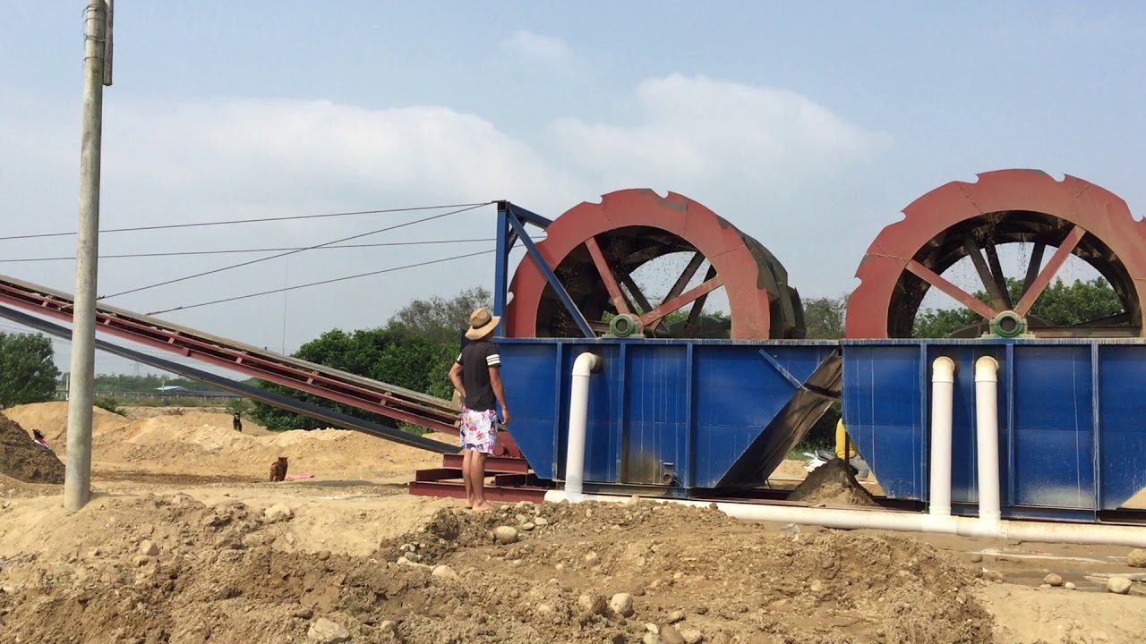 Wheel type River Sand Washing Machine for fineness sand - YouTube