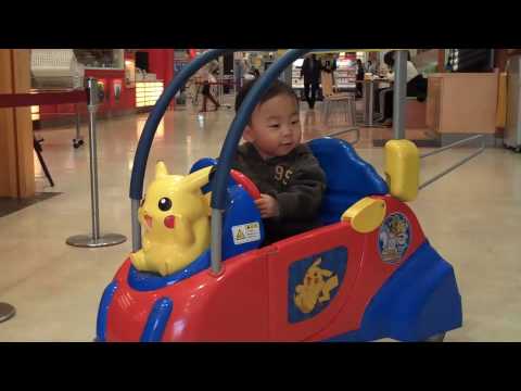 Warren driving a Pikachu car in Japan - YouTube
