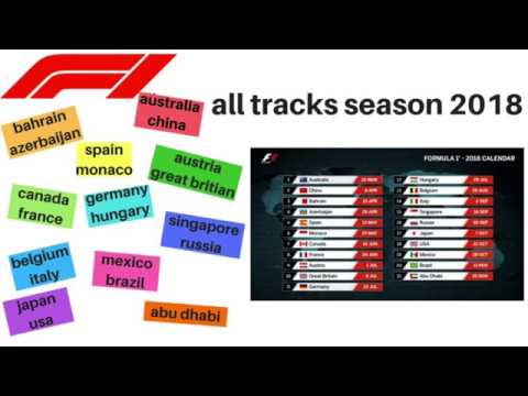 F1 calendar season 2018 - YouTube