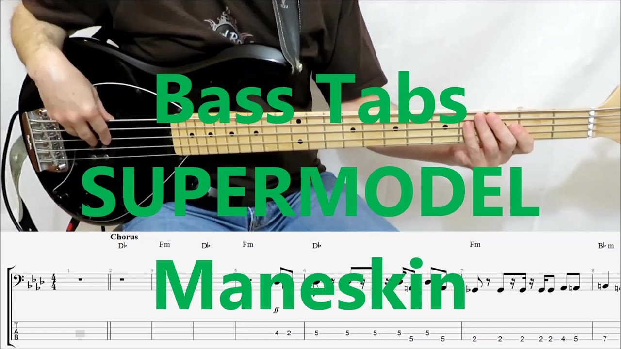Maneskin - Supermodel (BASS COVER TABS) - YouTube