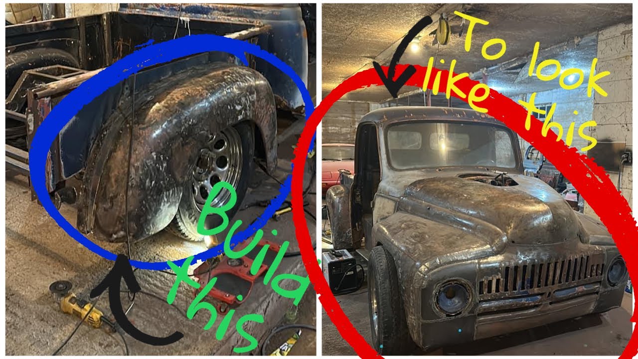 Building custom rear fenders to fit the international Rat Rod - YouTube