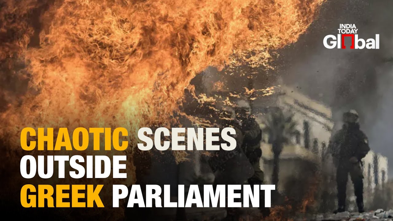 Greece Protests LIVE | Chaos Outside Greek Parliament | Authorities In ...