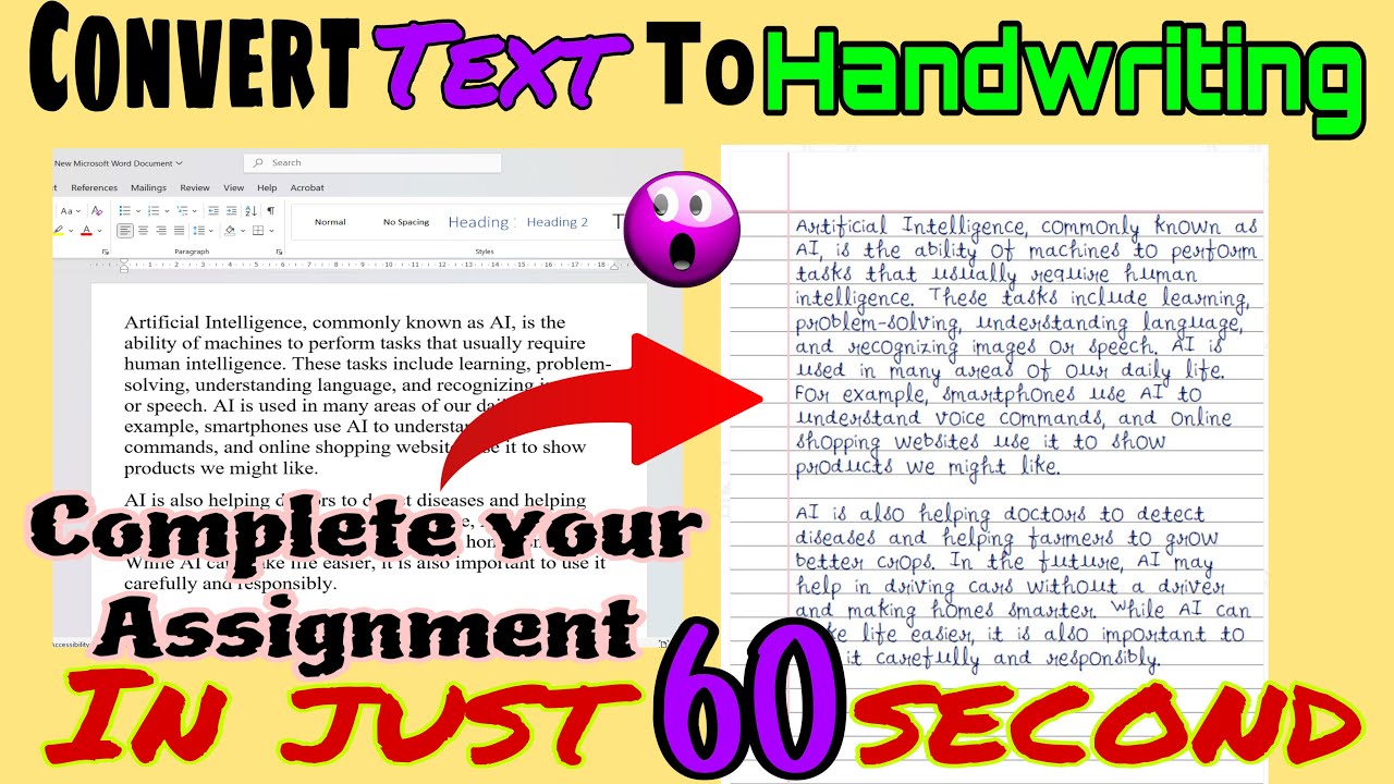 How to Convert Text to Handwriting – Step-by-Step Guide - YouTube