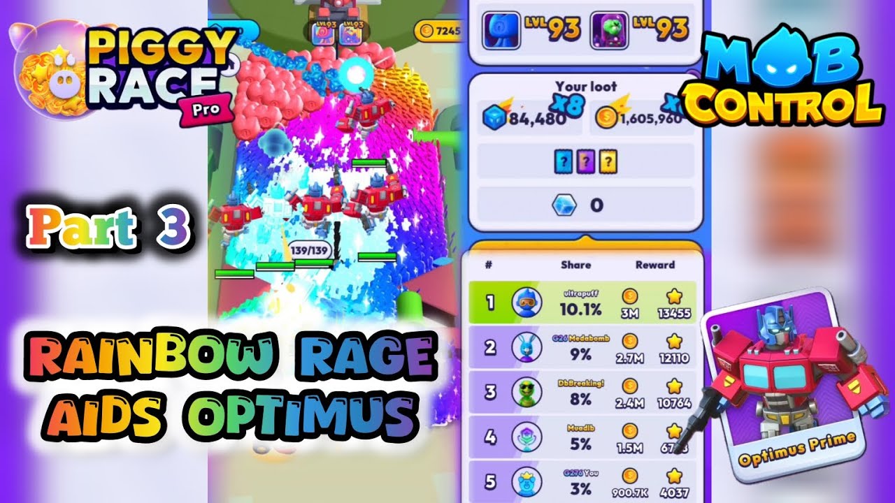 [Part 3] PRO PIGGY RACE 🐷 August 3rd week Event | Rainbow Rage aids ...