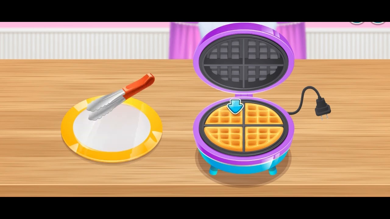 yummy waffle ice cream game - YouTube