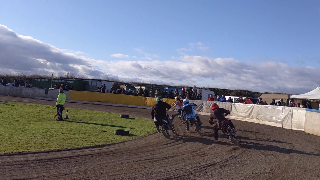 Pit bike speedway iwade Jan 12th Race 2 - YouTube