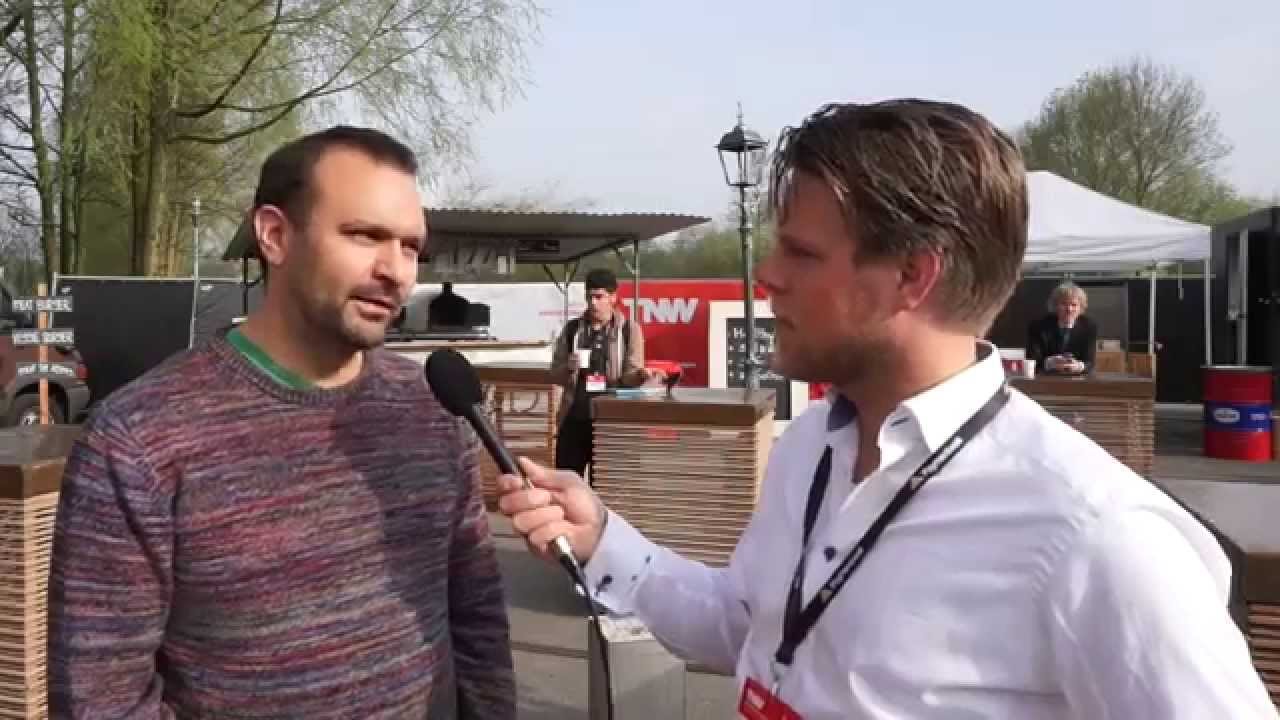 Jelle Drijver talking to the Co-Founder of Prezi com Adam Somlai ...