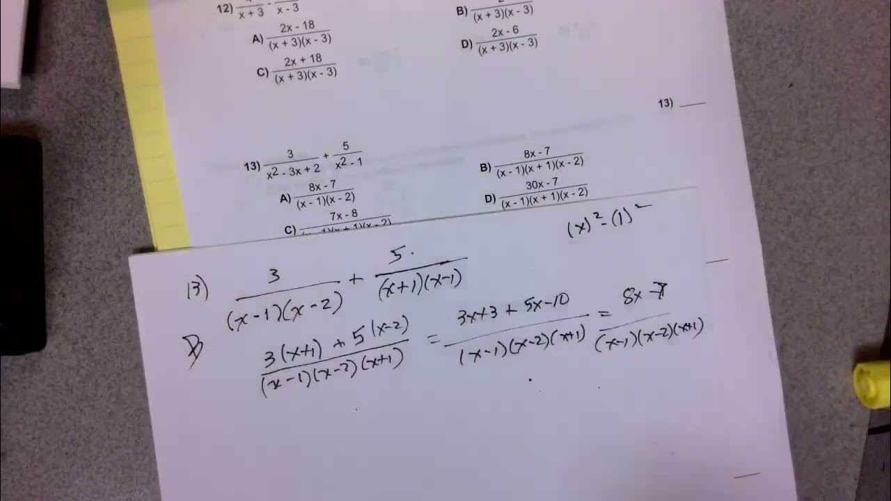 College Algebra P. 6 Rational Expressions Warm Up Problems 9-16 - YouTube