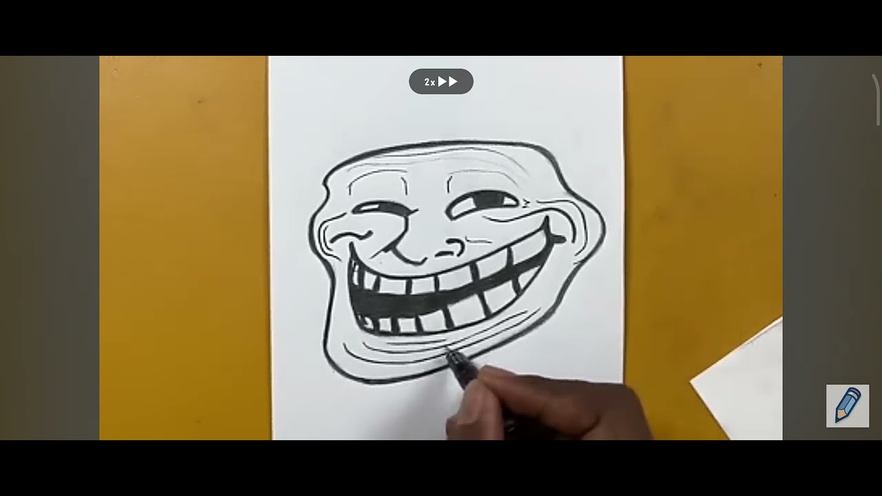 Troll face drawing - YouTube