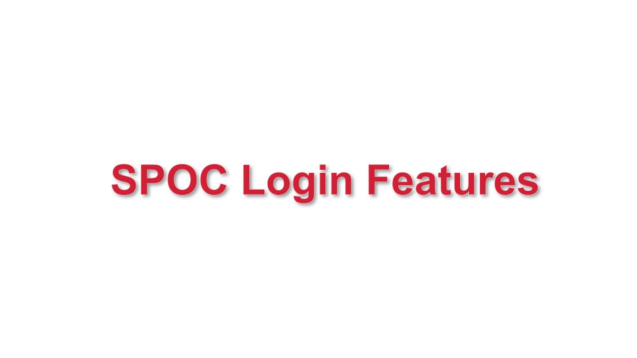 SPOC Login Feature - YouTube