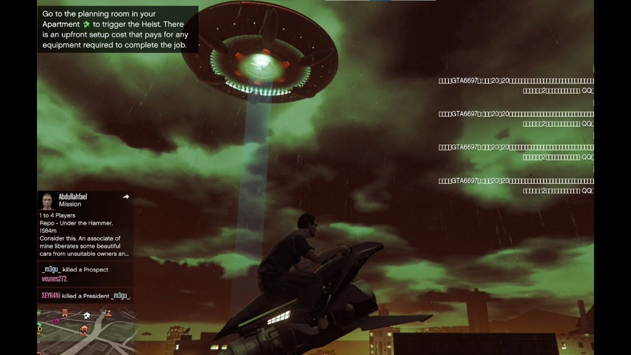 GTA V Yellow screen || GTA V UFO || Alien Attack || heavy rainfall ...
