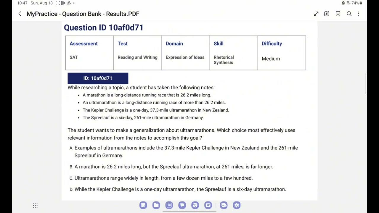 Reading and Writing DSAT QUESTION BANK - expression of ideas part 1 ...