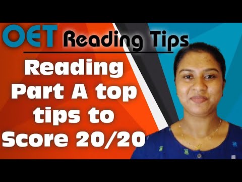 OET Reading Part A top tips to score 20/20 | OET tips | Izuus Mamma ...