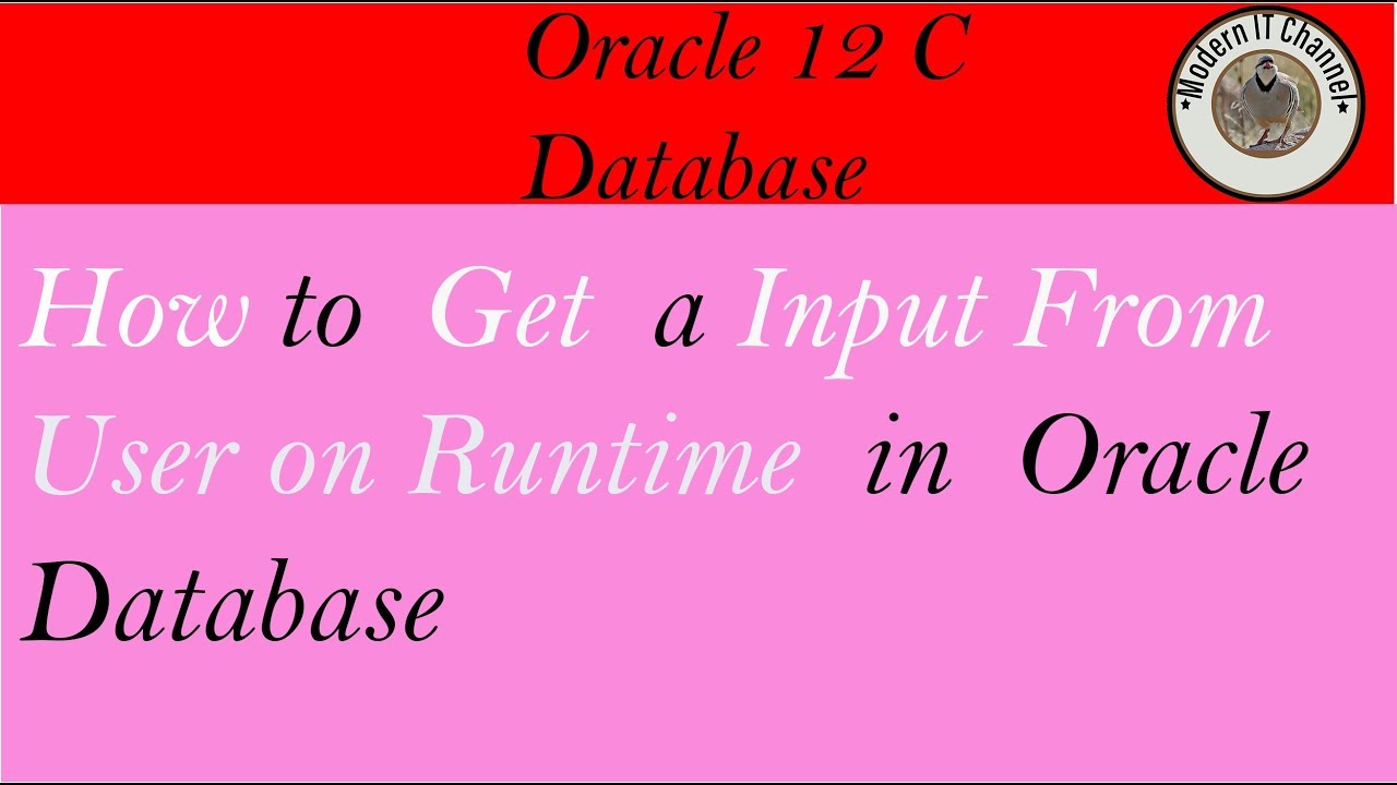 How To Get Input From User In Oracle Database In Urdu Youtube 3122