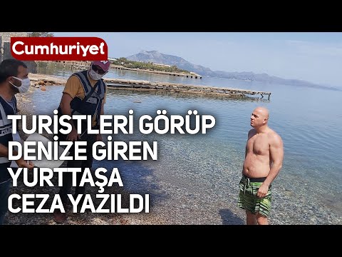 TURİSTLERE YASAK YOK | Turistleri görüp denize giren yurttaşa ceza kesildi
