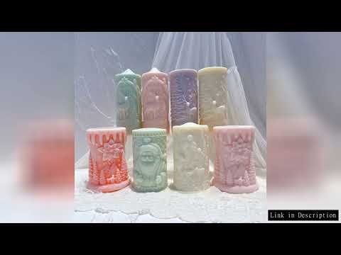 5 Designs Deer Pillar Silicone Candle Mold Santa Claus Column Silicone Mold Christmas flower Soy Wax