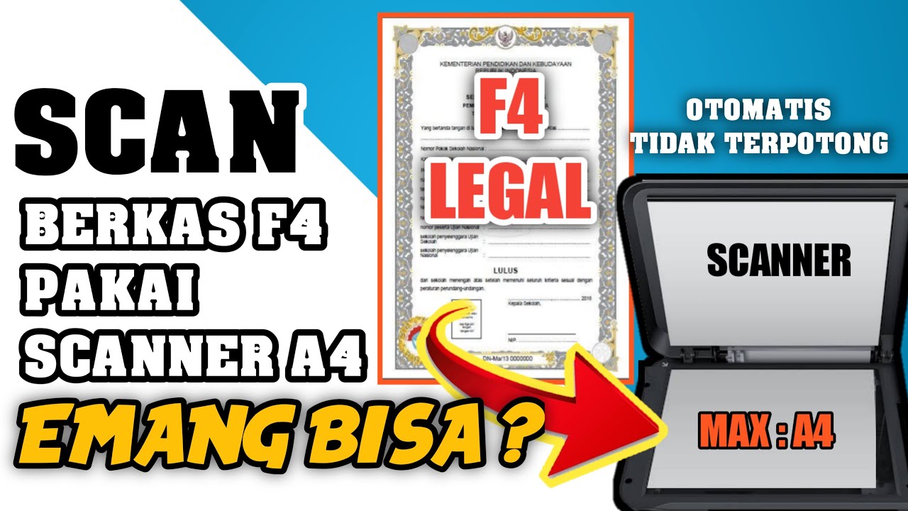Cara Scan Kertas F4 di Scanner A4 Tanpa Terpotong | Otomatis Rapi - YouTube