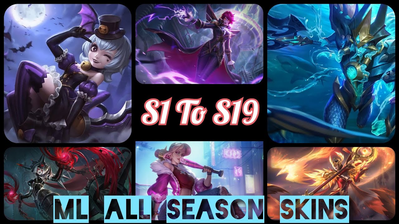 All Season Skins MLBB | Season 1 To 19 Skins In Mobile Legends - YouTube
