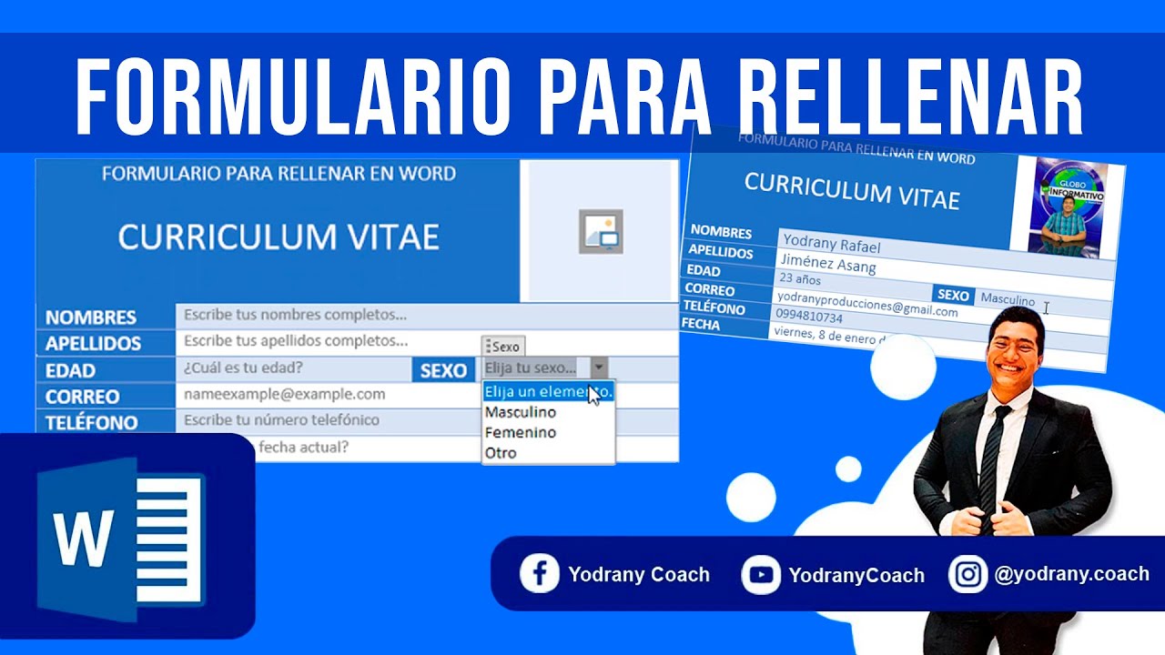 CREA FORMULARIOS PARA RELLENAR EN WORD - YouTube