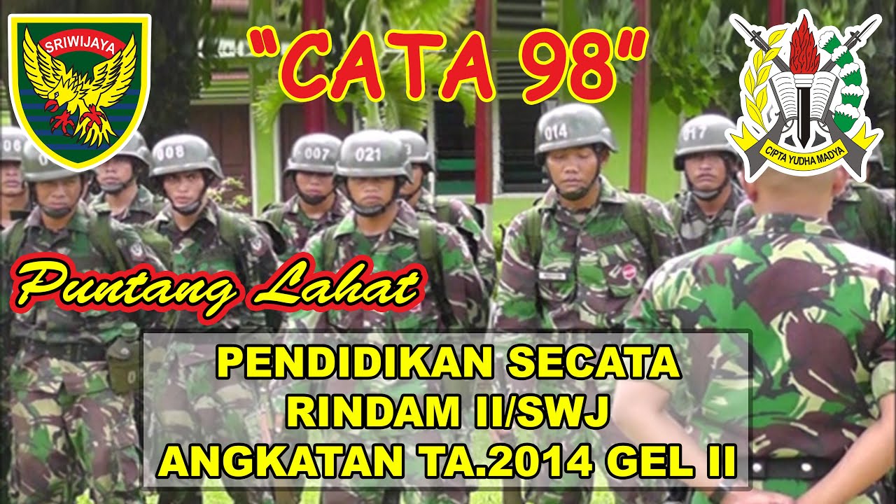 PENDIDIKAN SECATA RINDAM II/SWJ ANGKATAN 2014 GEL 2 - YouTube