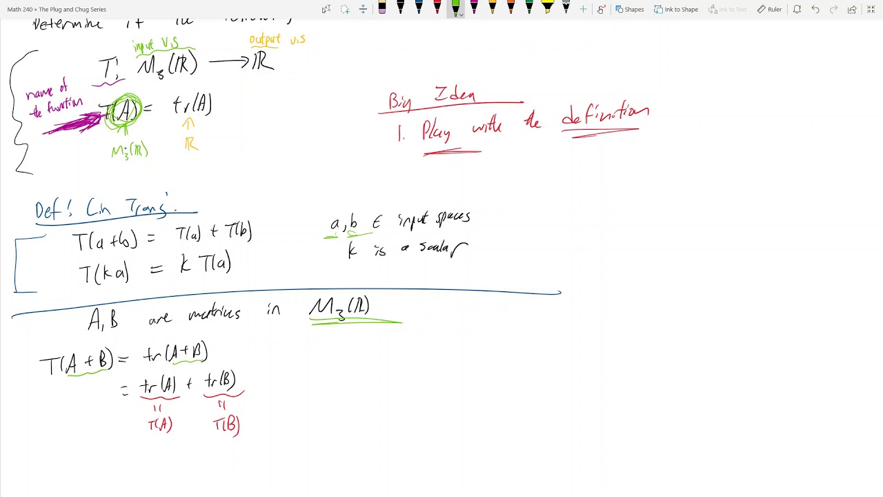 Math 240 - Chapter 6 - Showing a Map is a Linear Transformation - The ...