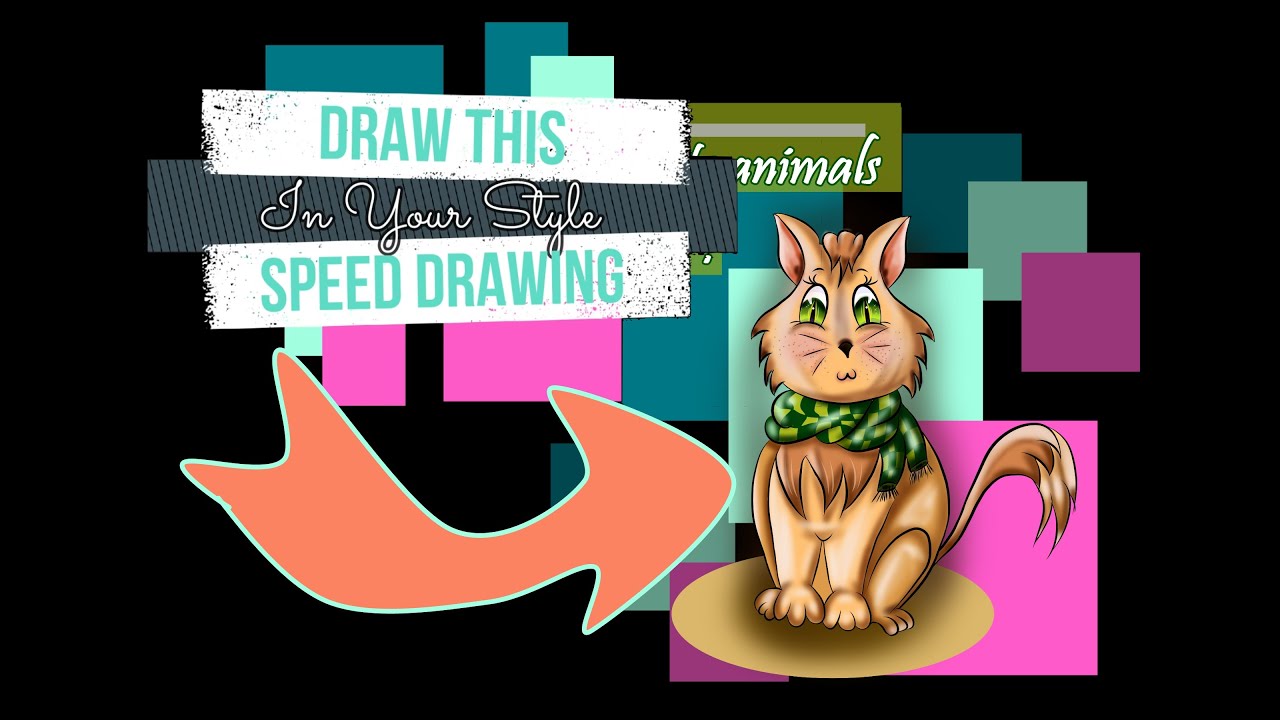 Draw This In Your Style 🎨 🎨 Cute animals: Mr Cat 🎨 🎨 Speed Paint ...