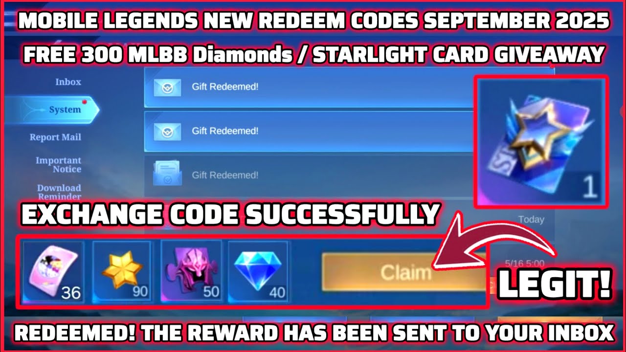 MOBILE LEGENDS NEW REDEEM CODES SEPTEMBER 8, 2025 - MLBB DIAMONDS CODE ...