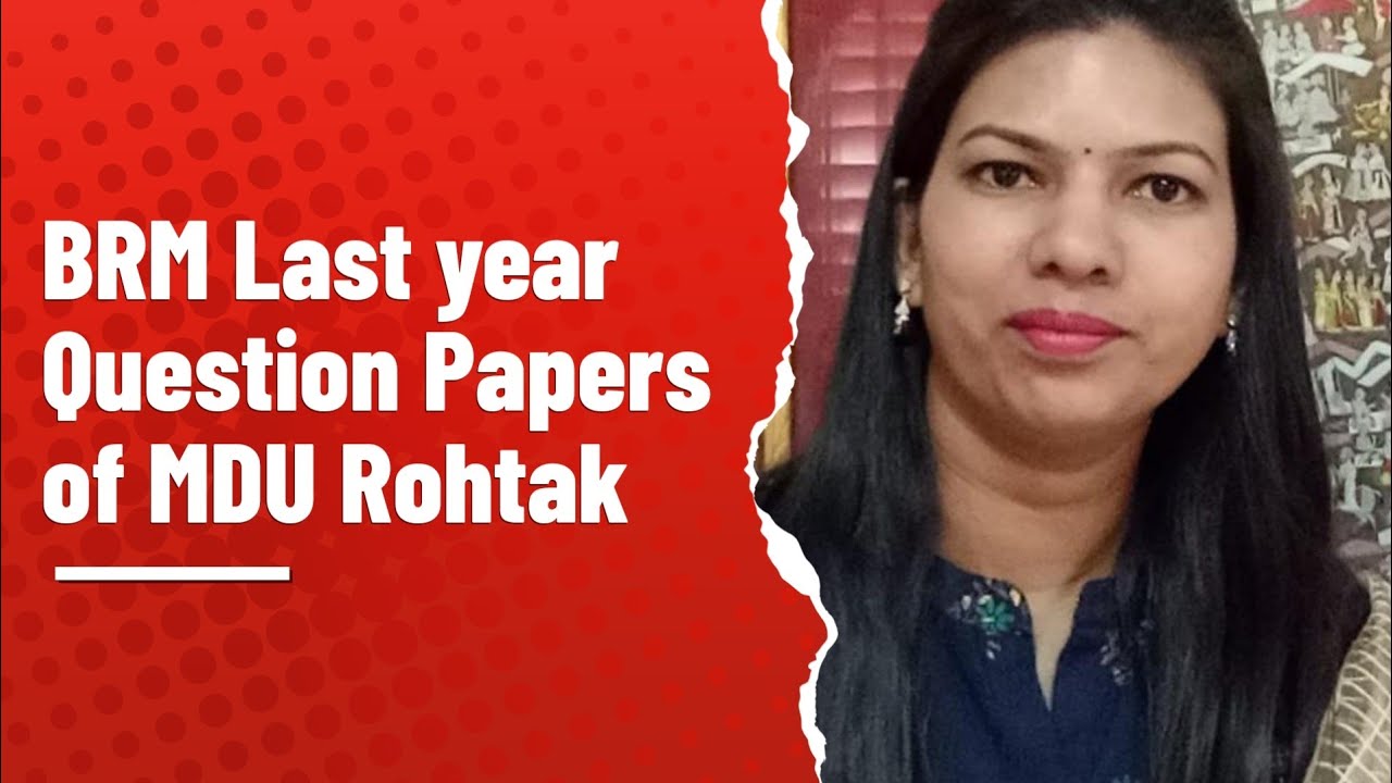 BRM last year question papers of MDU, Rohtak || - YouTube