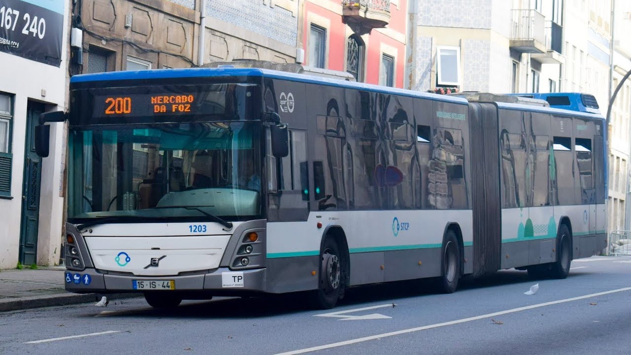 Viagem na linha 200 num autocarro STCP da serie 1200 - YouTube