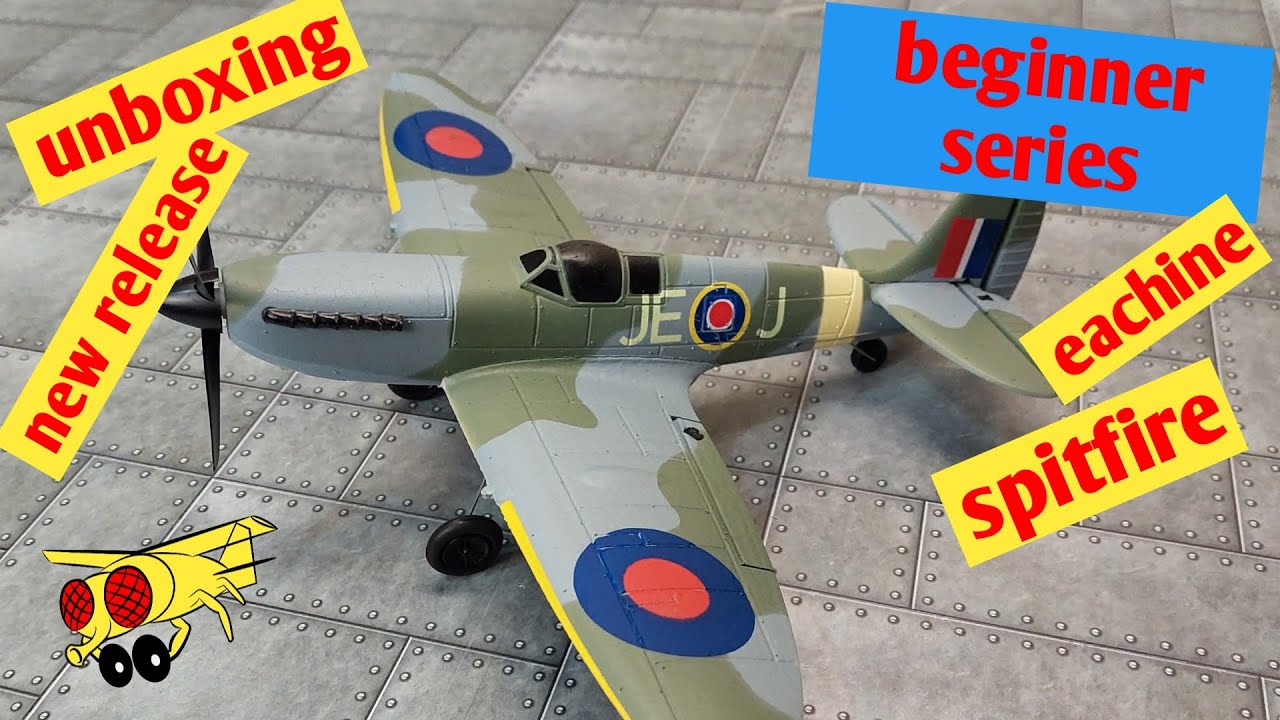 Eachine Spitfire 400mm Unboxing n setup RTF beginner RC plane Mini ...