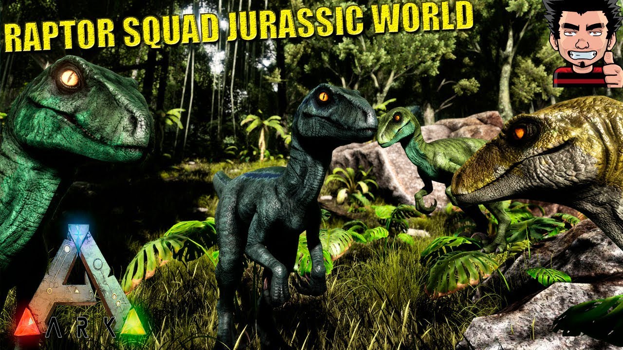 ARK SURVIVAL EVOLVED BLUE RAPTOR SQUAD JURASSIC PARK MOD CHARLIE ECHO ...