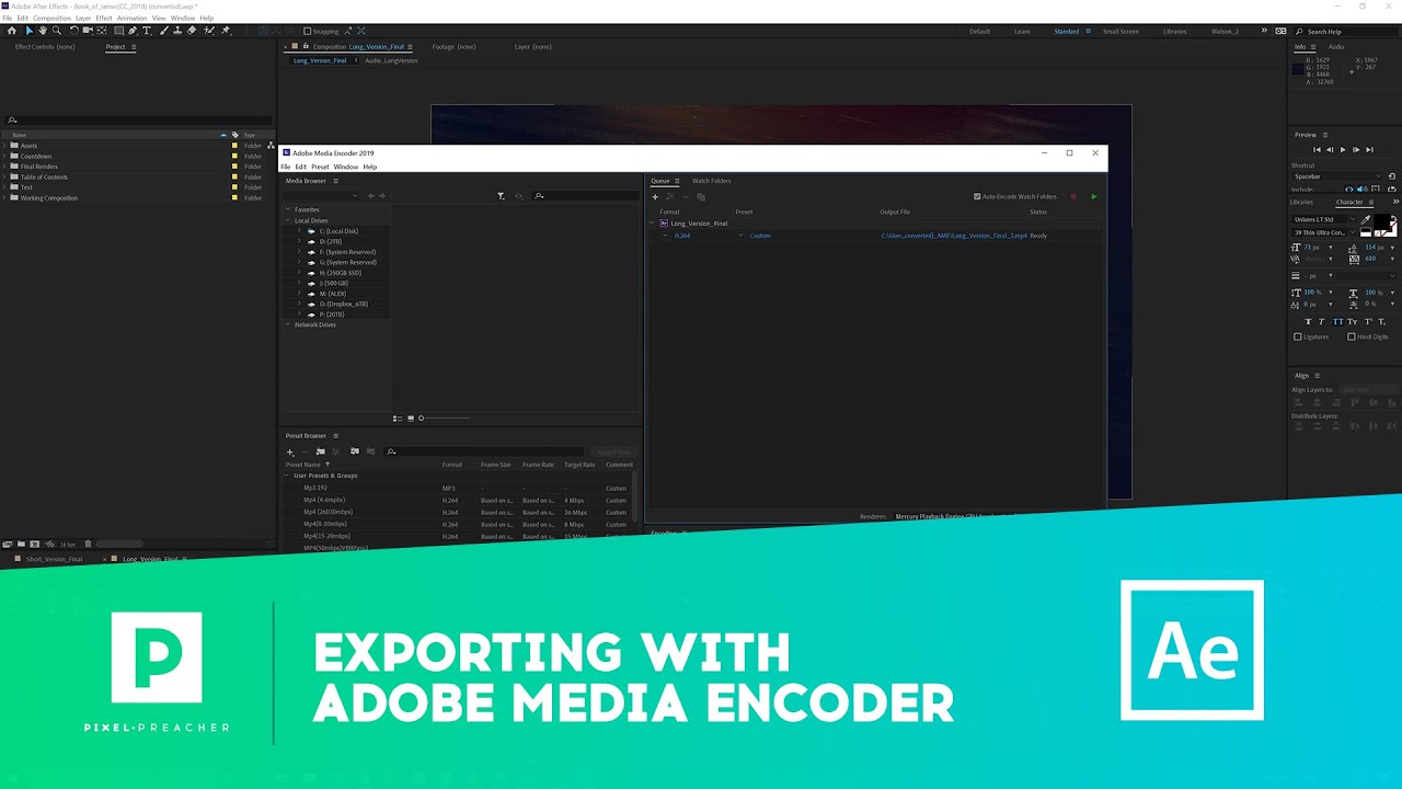 Exporting With Media Encoder - YouTube