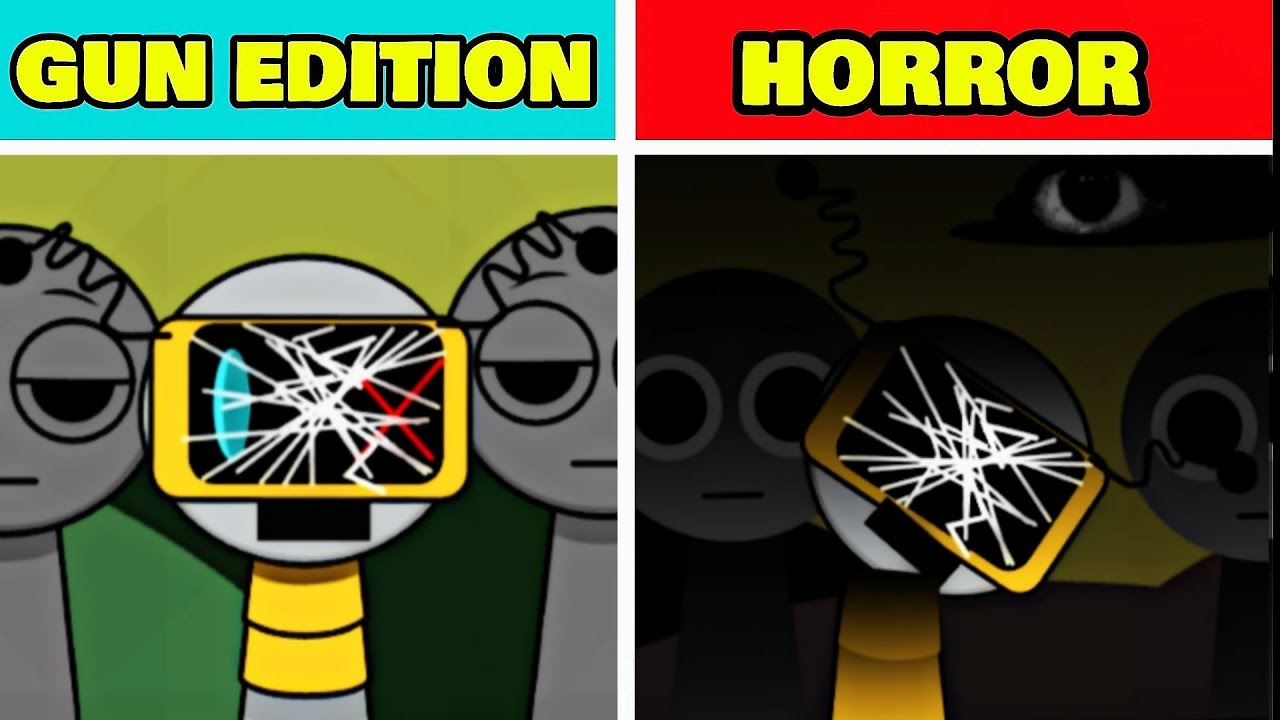 Sprunki Gun Edition- Funbot out of Control || Normal version vs Horror ...