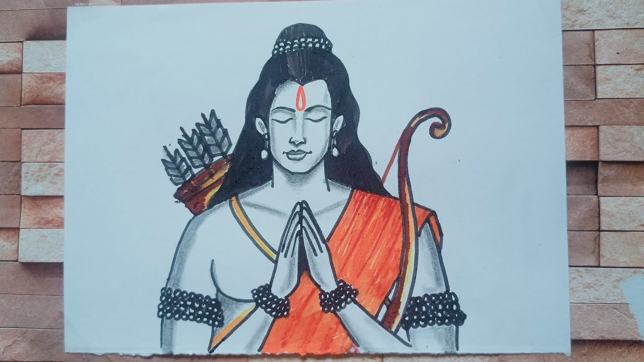Bhagwan shree Ram Drawing || How to draw shree Ram chandra drawing ...