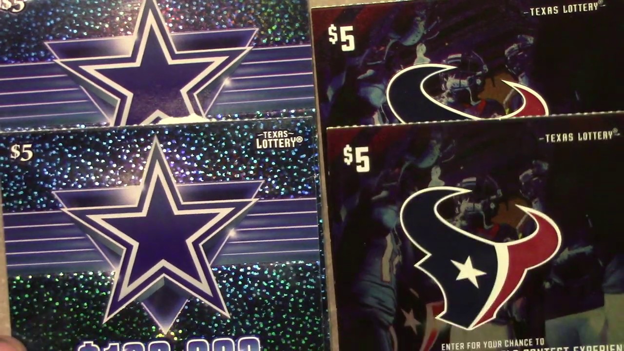 Dallas Cowboys vs Texans Lottery scratch off / Bardwell Texas - YouTube