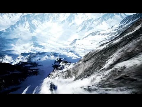Beautiful Aerial Flight Over Snowy Mountain Stock Motion Graphics