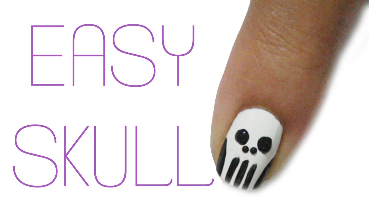 EASY SKULLS ♥ Halloween Nails - YouTube