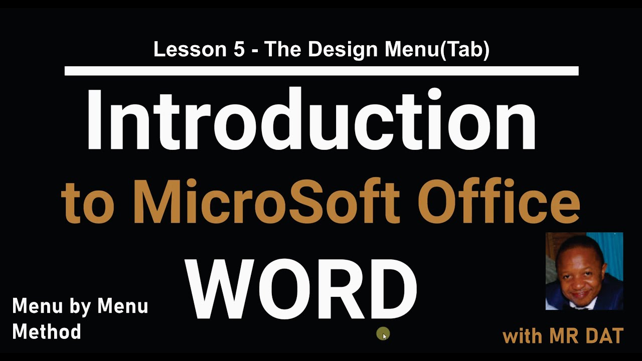 Intro to Microsoft Office Word - The Design Menu - YouTube