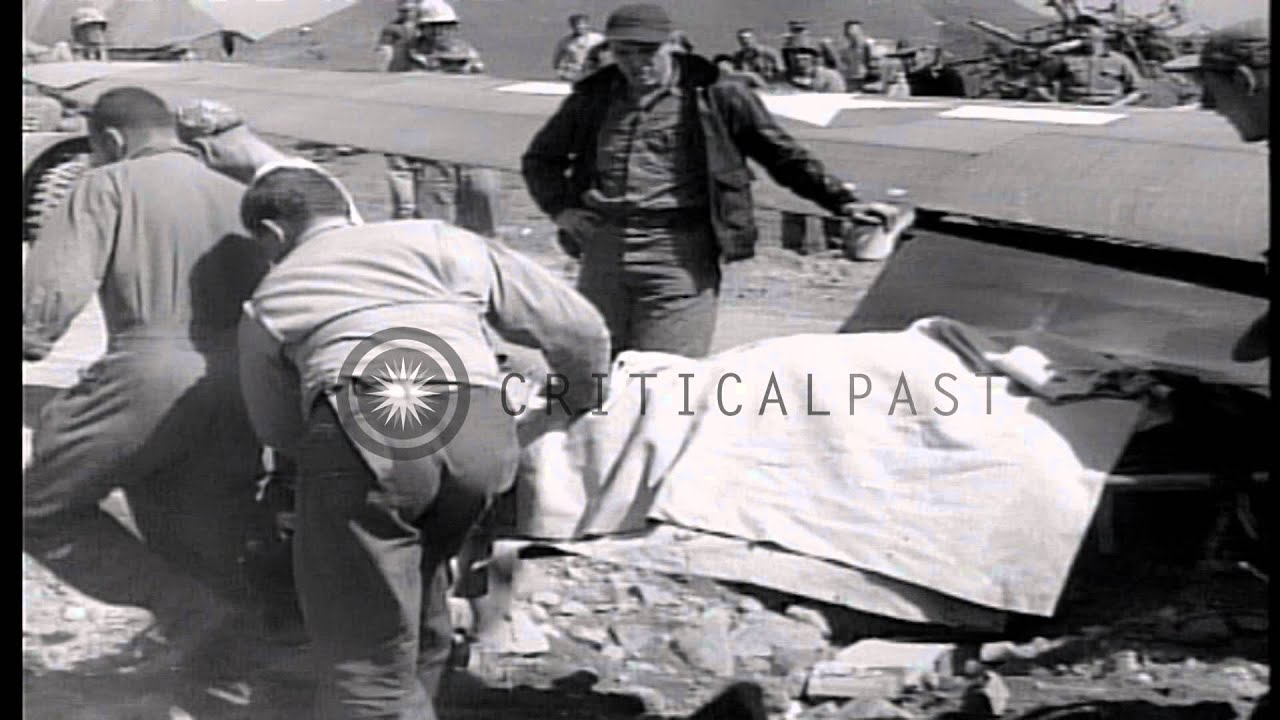 PV-1 plane of United States Army Air Force makes a crash landing on a ...