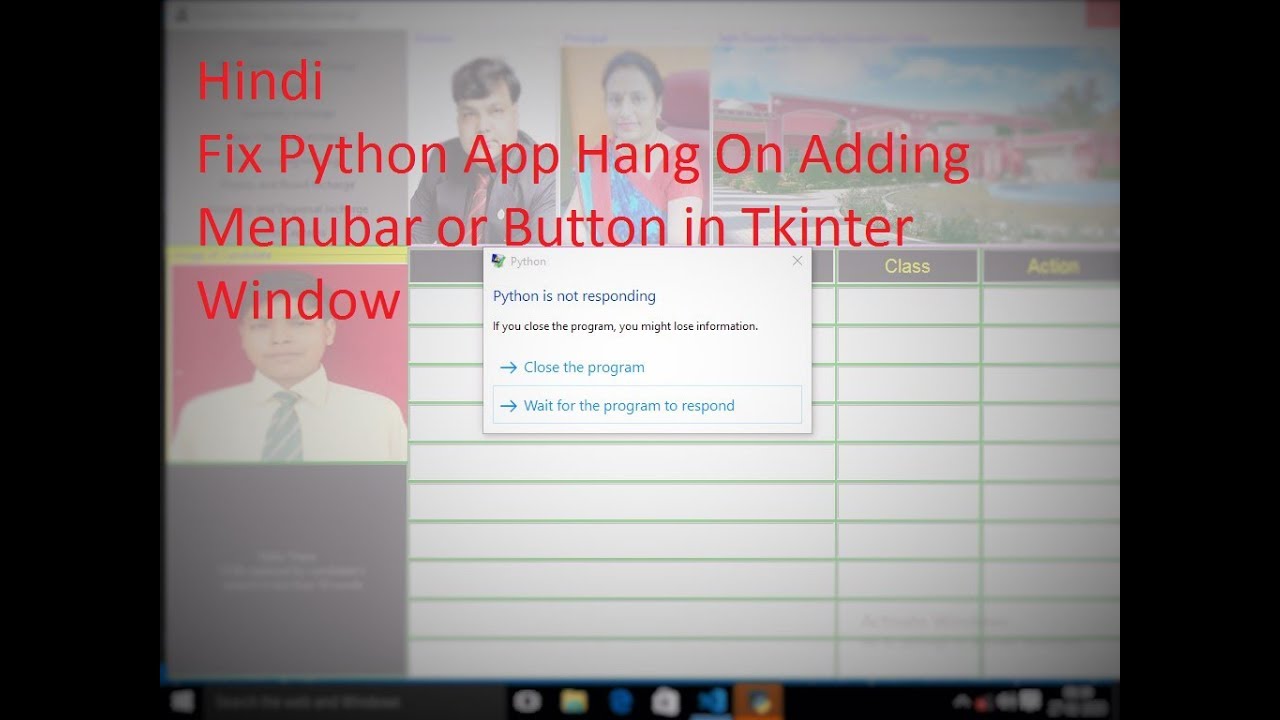 Fix Python Window Hang On Adding Menubar / Button || Hindi || HDNDcomputers - YouTube