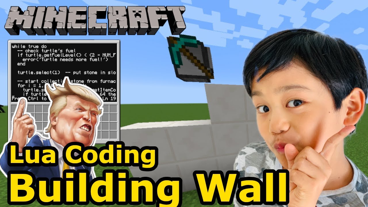 Minecraft Coding (7) Automatically Building Wall using Lua Programming ...