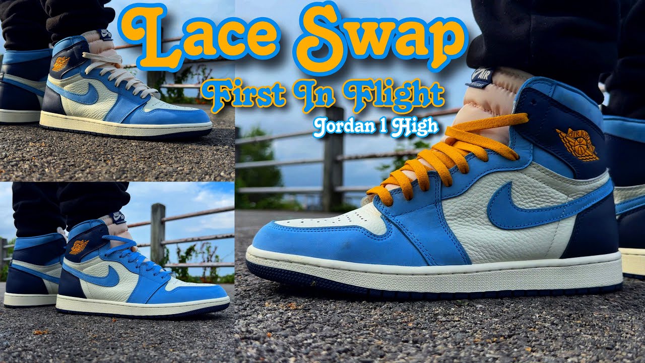 Lace Swap - Jordan 1 First In Flight 🔥🔥On Feet - YouTube