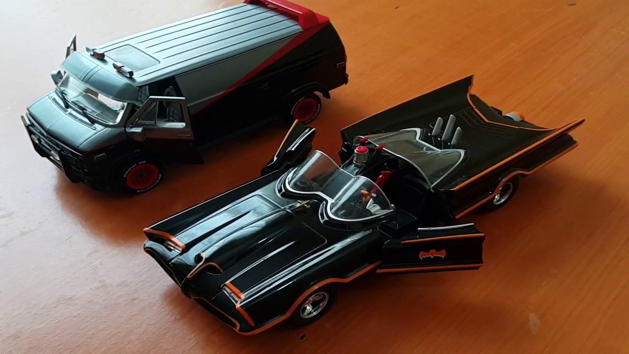 The A-Team GMC Vandura 1/24 Vs. Batmobile 1966 1/24 - YouTube