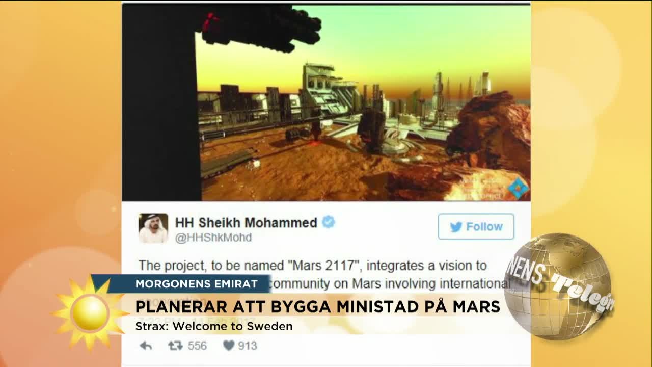 Landet som planerar bygga en stad på Mars - Nyhetsmorgon (TV4) - YouTube