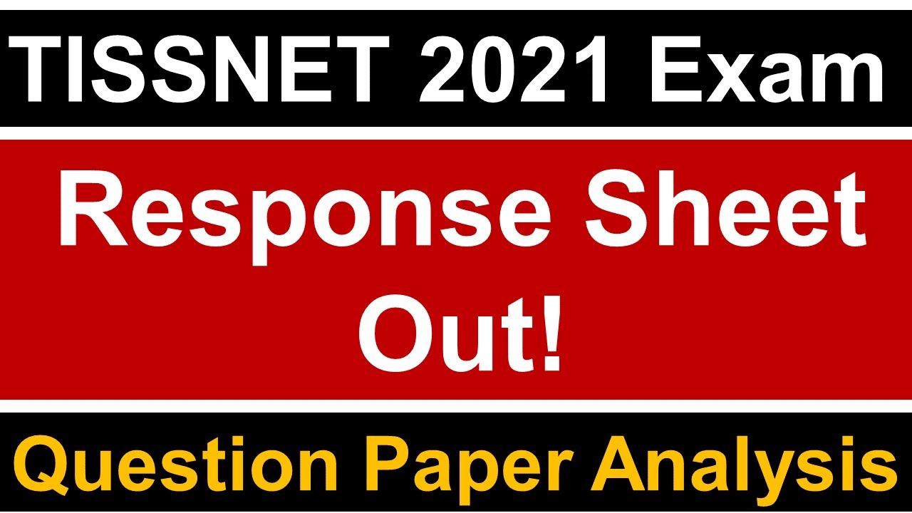 TISSNET 2021 Question Paper & Response Sheet Out! || Question Paper ...